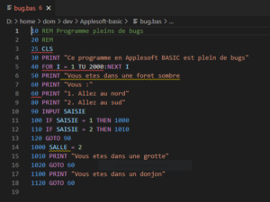 Programmez en Basic Applesoft avec Visual Studio Code – Retroprogrammez